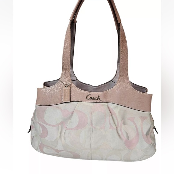 Coach | Bags | Coach Light Pink Signature Optic Lexi Jacquard Hobo Bag ...